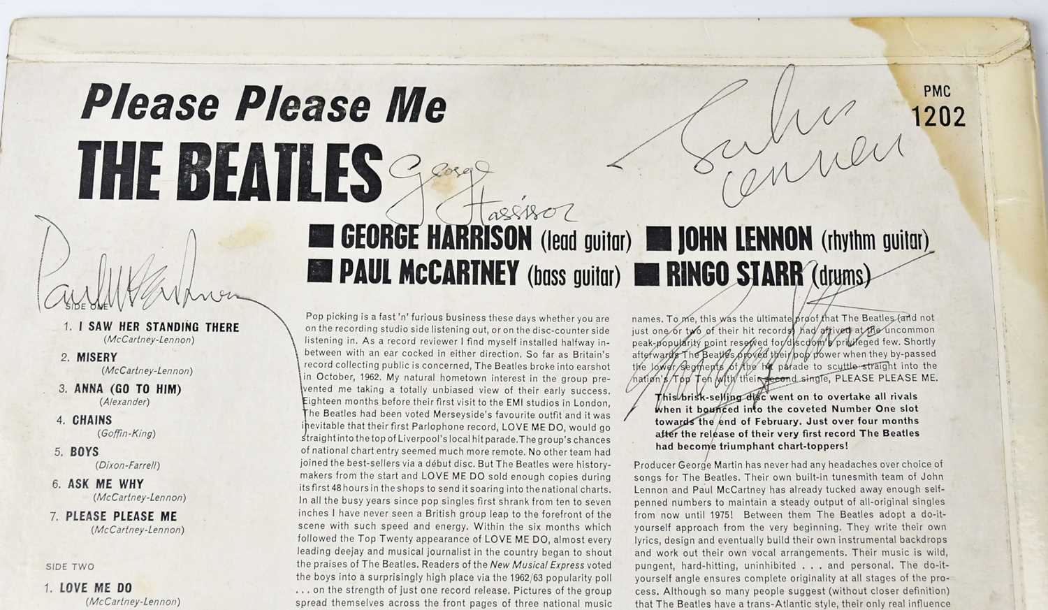 THE BEATLES; a 'Please Please Me' vinyl LP on Parlophone Mono, bearing ...