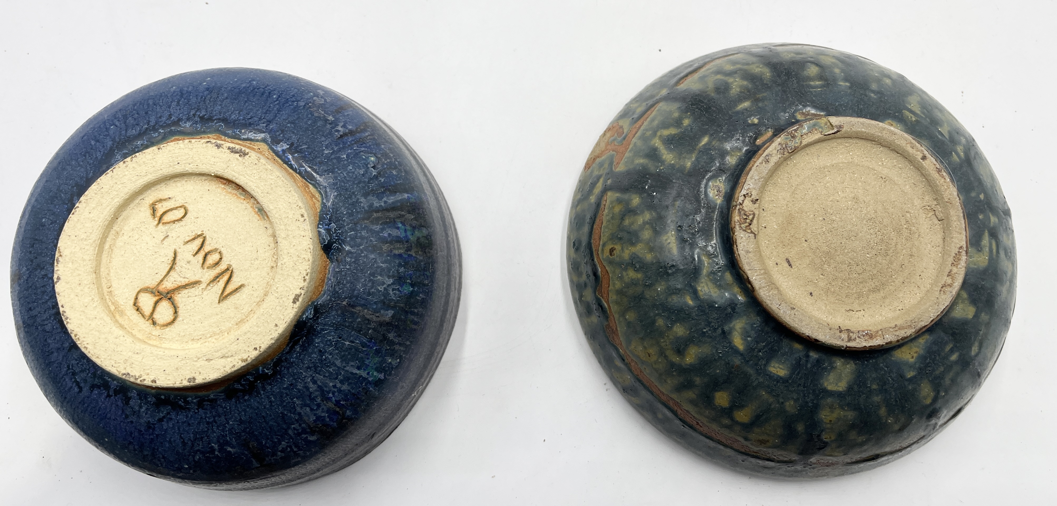 A group of four studio pottery pieces including Diana Worthy jar ...