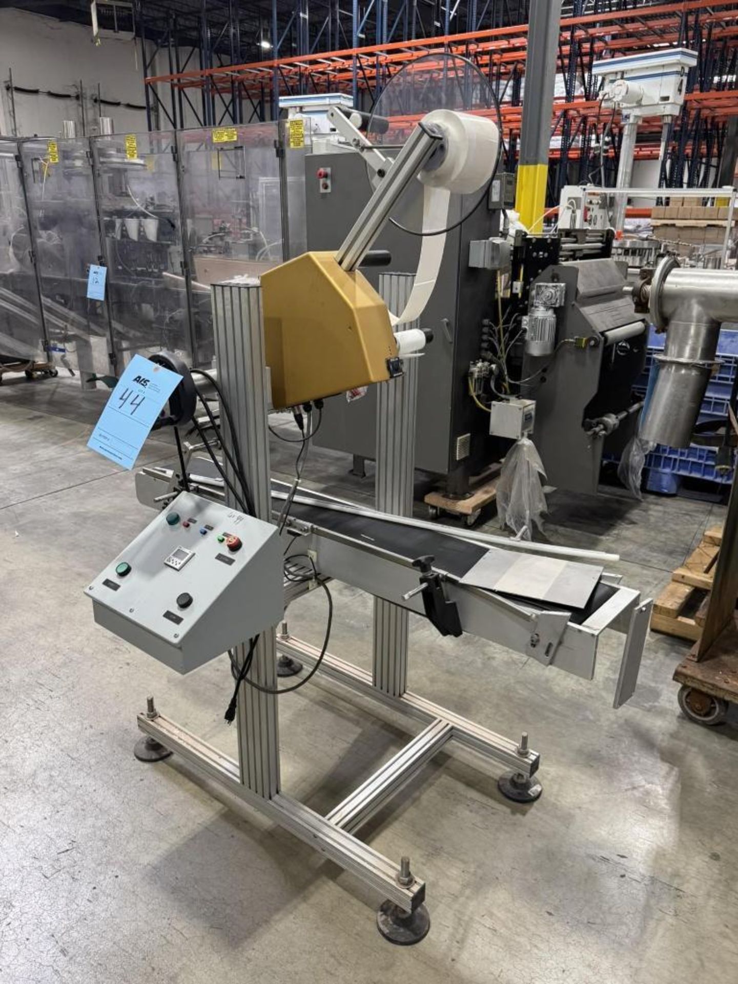 Abacus Labeler Mounted on Stand.