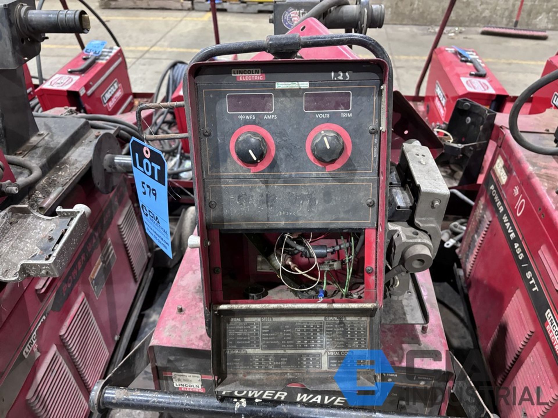 450 AMP LINCOLN POWERWAVE 455M/STT WELDER WITH POWER FEED 10M WIRE FEED ...