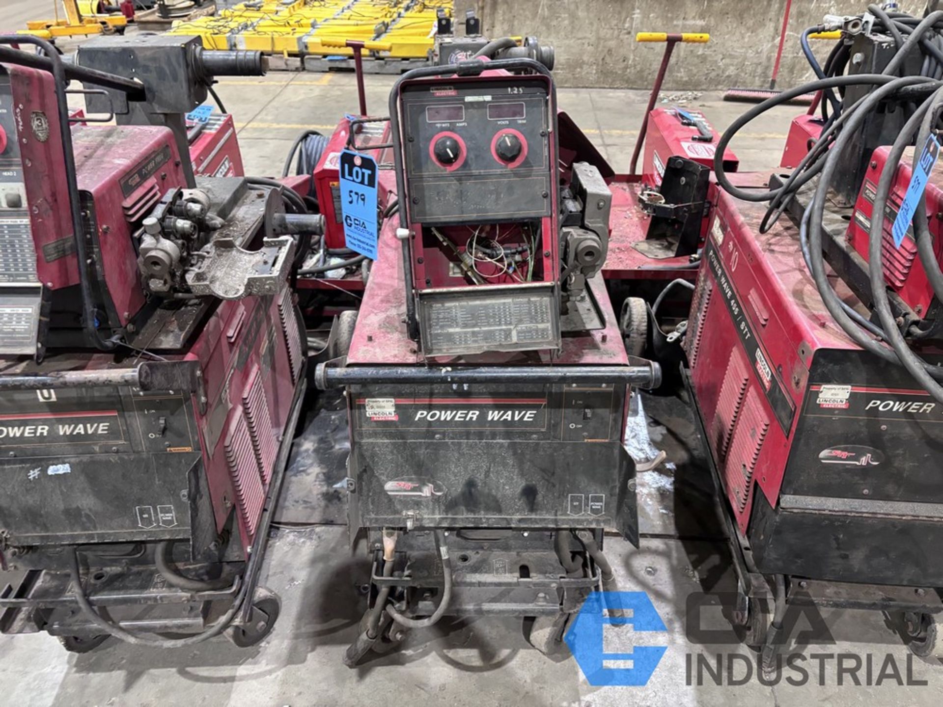 450 AMP LINCOLN POWERWAVE 455M/STT WELDER WITH POWER FEED 10M WIRE FEED ...