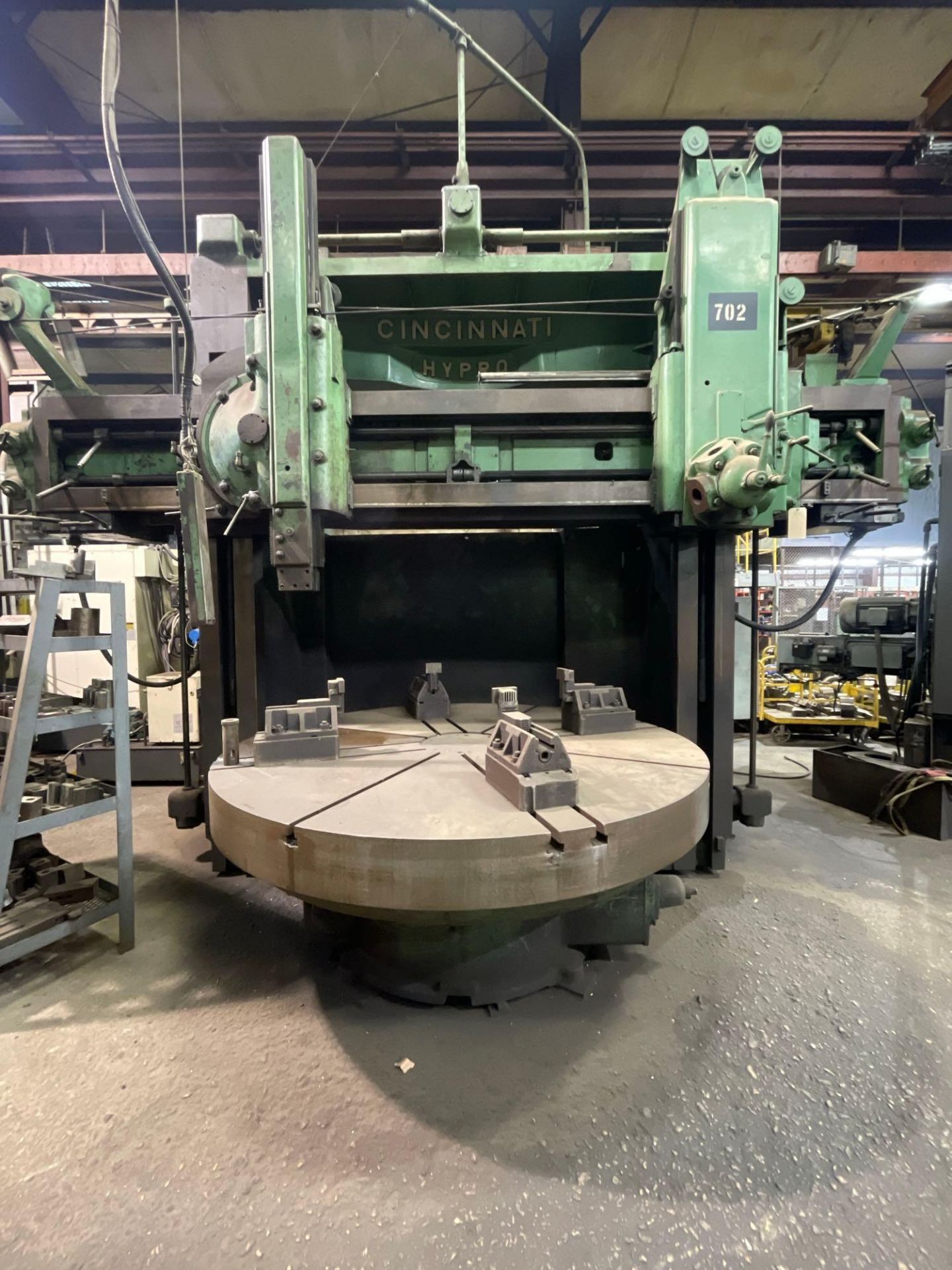 CINCINNATI HYPRO 90 VERTICAL BORING MILL, RAM, TURRET, TABLE WITH 4 ...