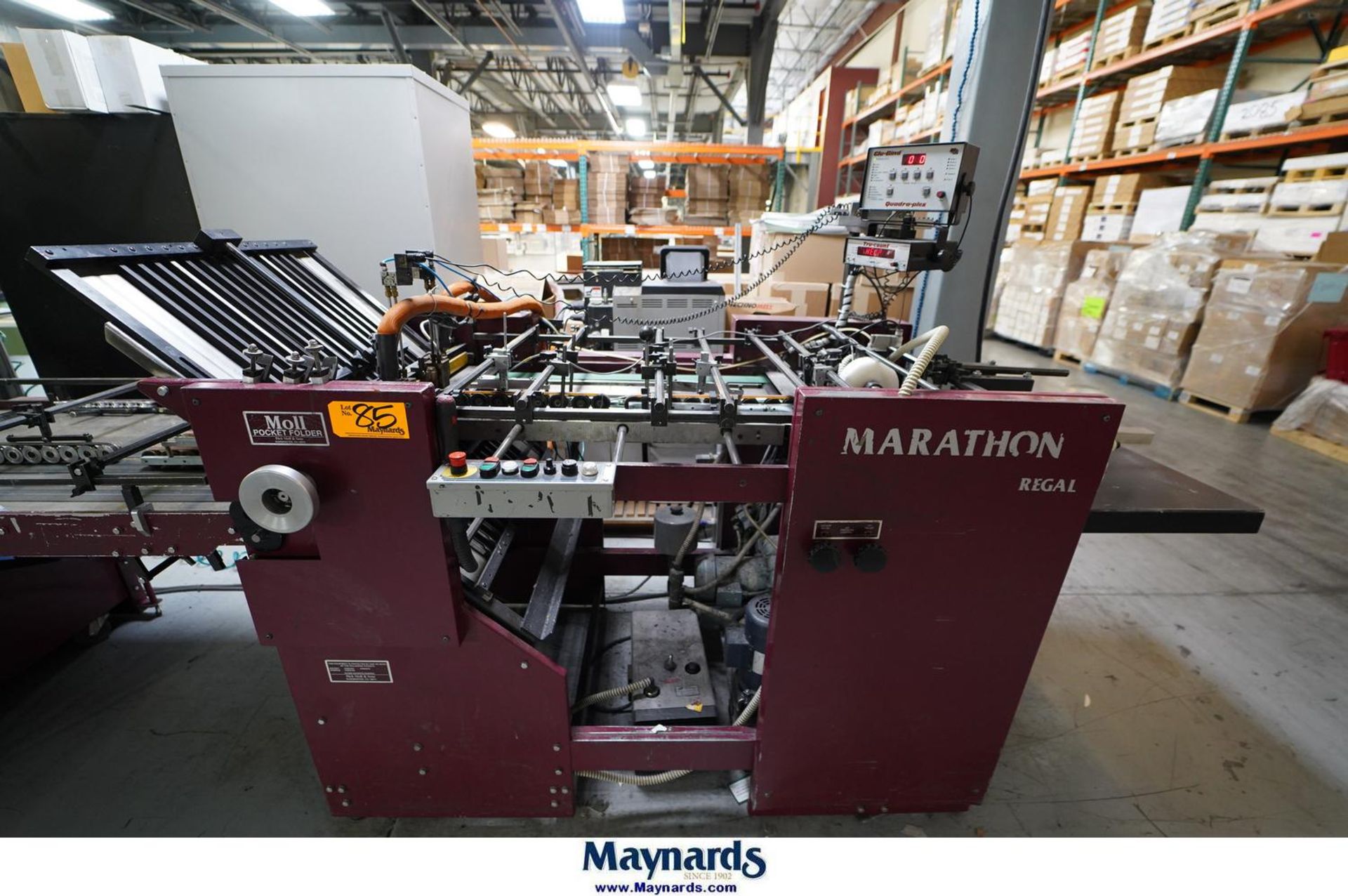 Moll Regal Folder Gluer Line CONSISTING OF: (1) MOLL DIAL-A-FEED AIR ...