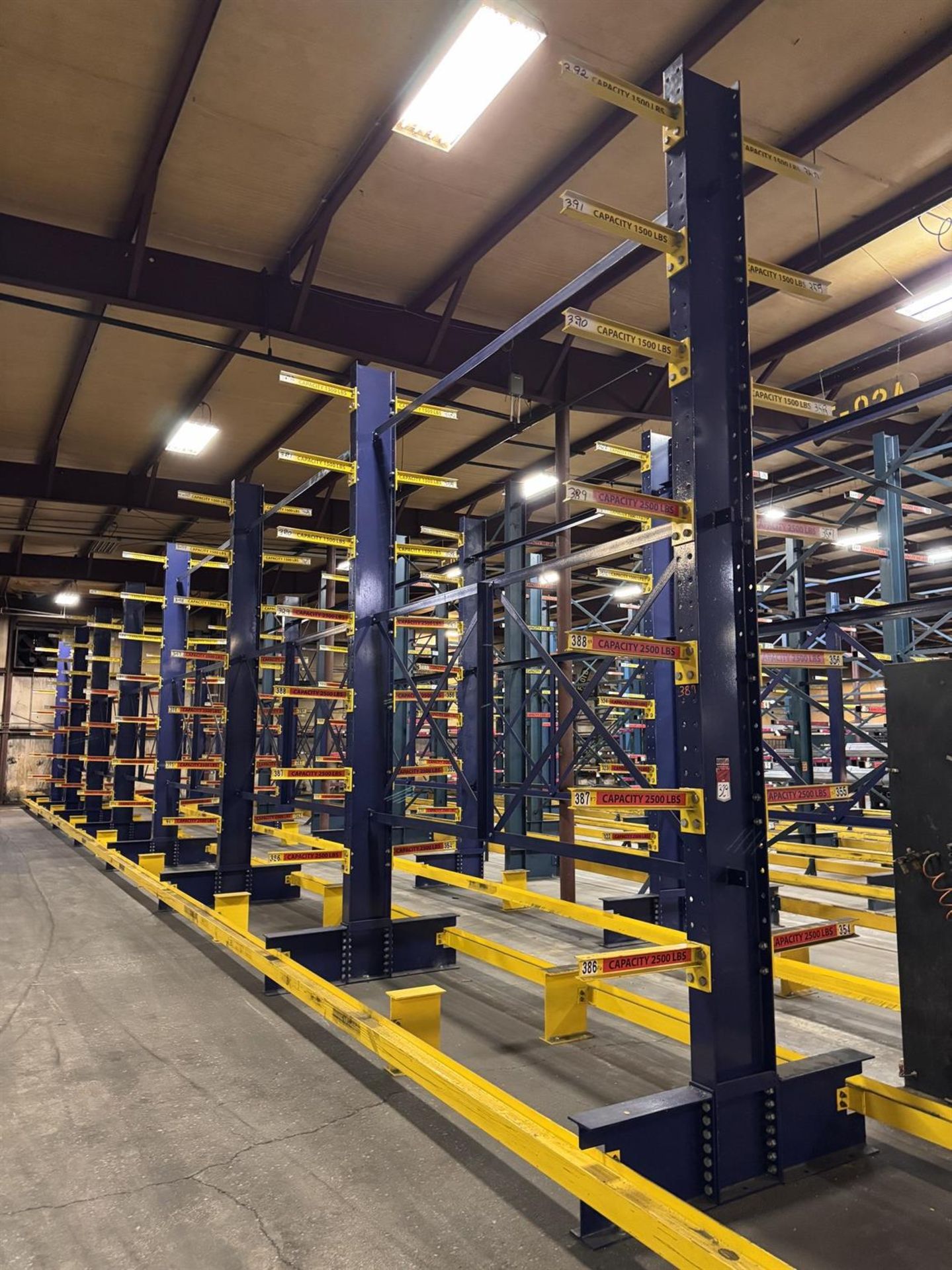 Row of (6) Sections of Double Sided Cantilever Racking, 16'H x 12' W ...