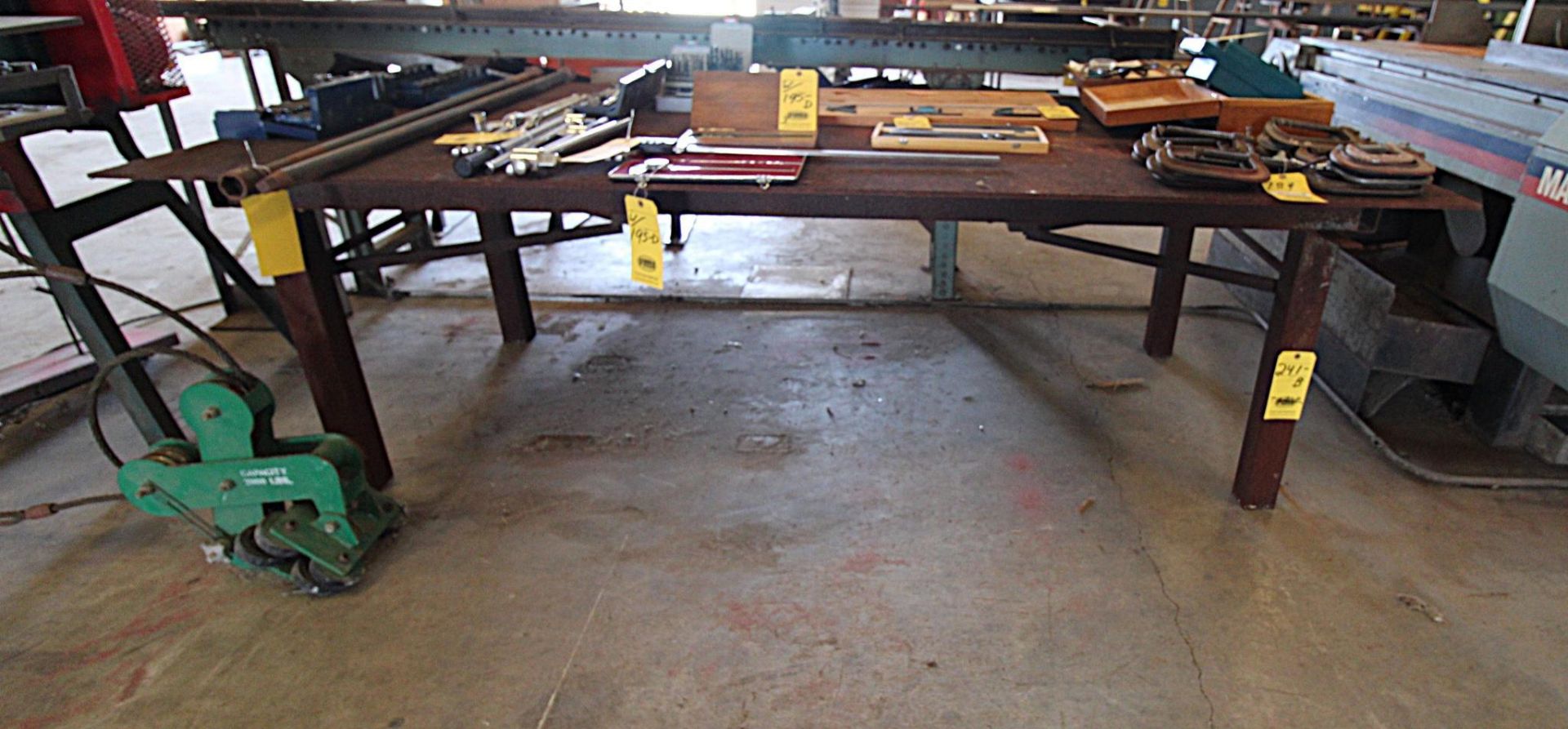 METAL TABLE, 3/8" thk. top, 48"W. x 96"L. x 30" T. (Note: two week ...