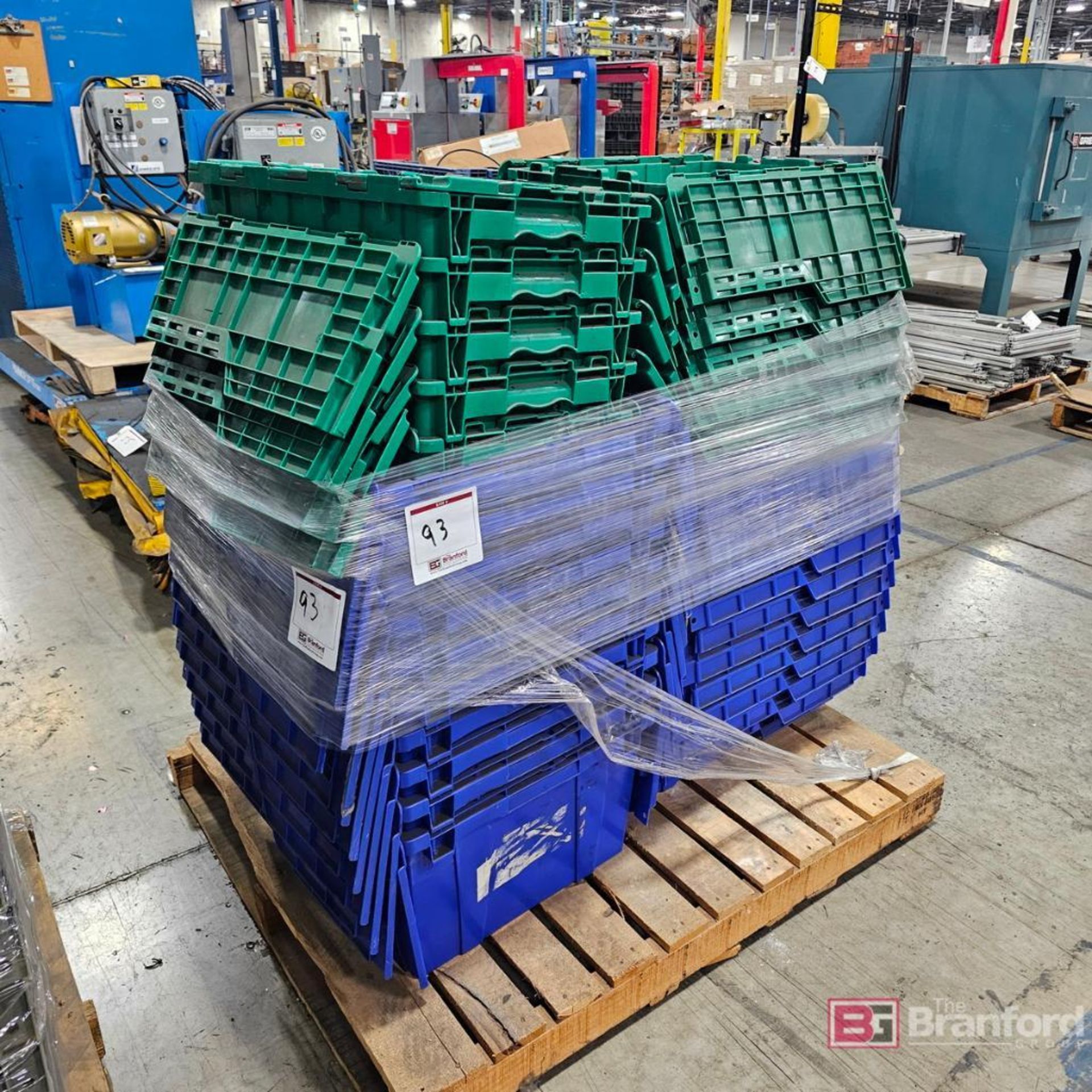 (2) Pallets of Plastic Nesting Storage Bins w/ Integrated Lids; Approx ...