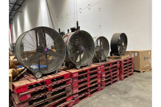 (4) warehouse portable floor fans **{Simple Rigging and Loading Fee: $50}**