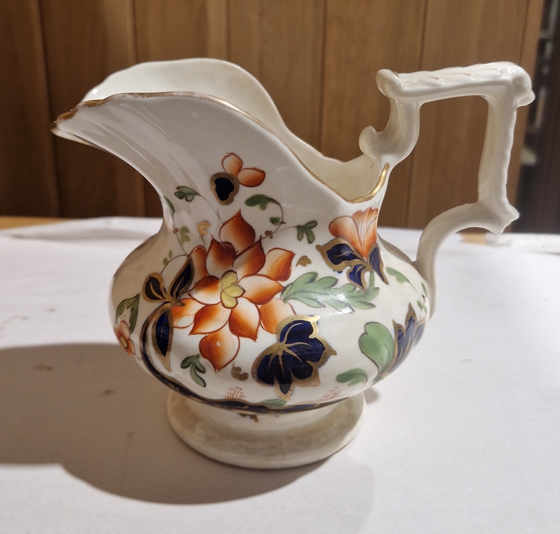 Victorian part tea service decorated in a Welsh gaudy pattern ...