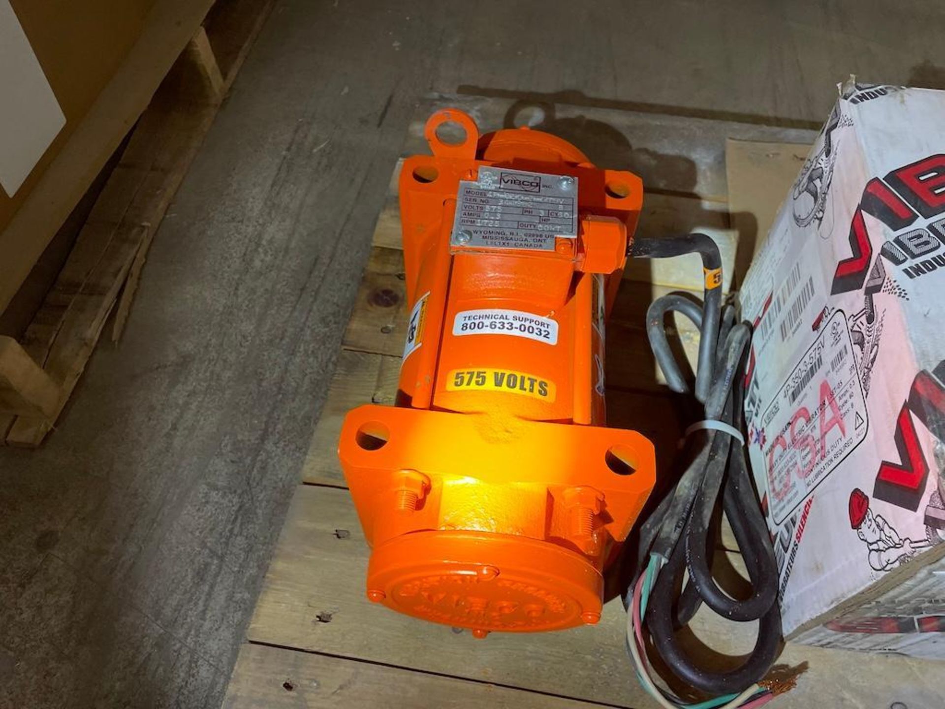 VIBCO 4P-350-3-575V VIBRATORY MOTOR, 1725 RPM, 575V, S/N: 344982 ...