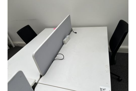 4-desk pod with 4 operators chairs, 2 under-desk pedestals and 2 ...