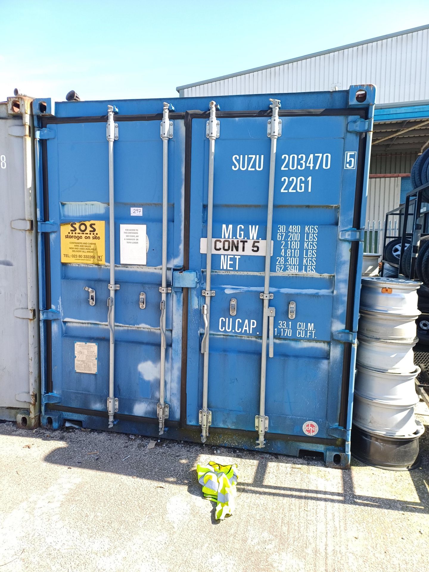 1, 20ft x 8ft Steel Shipping Container, Serial No. 203470-22G1 Full ...