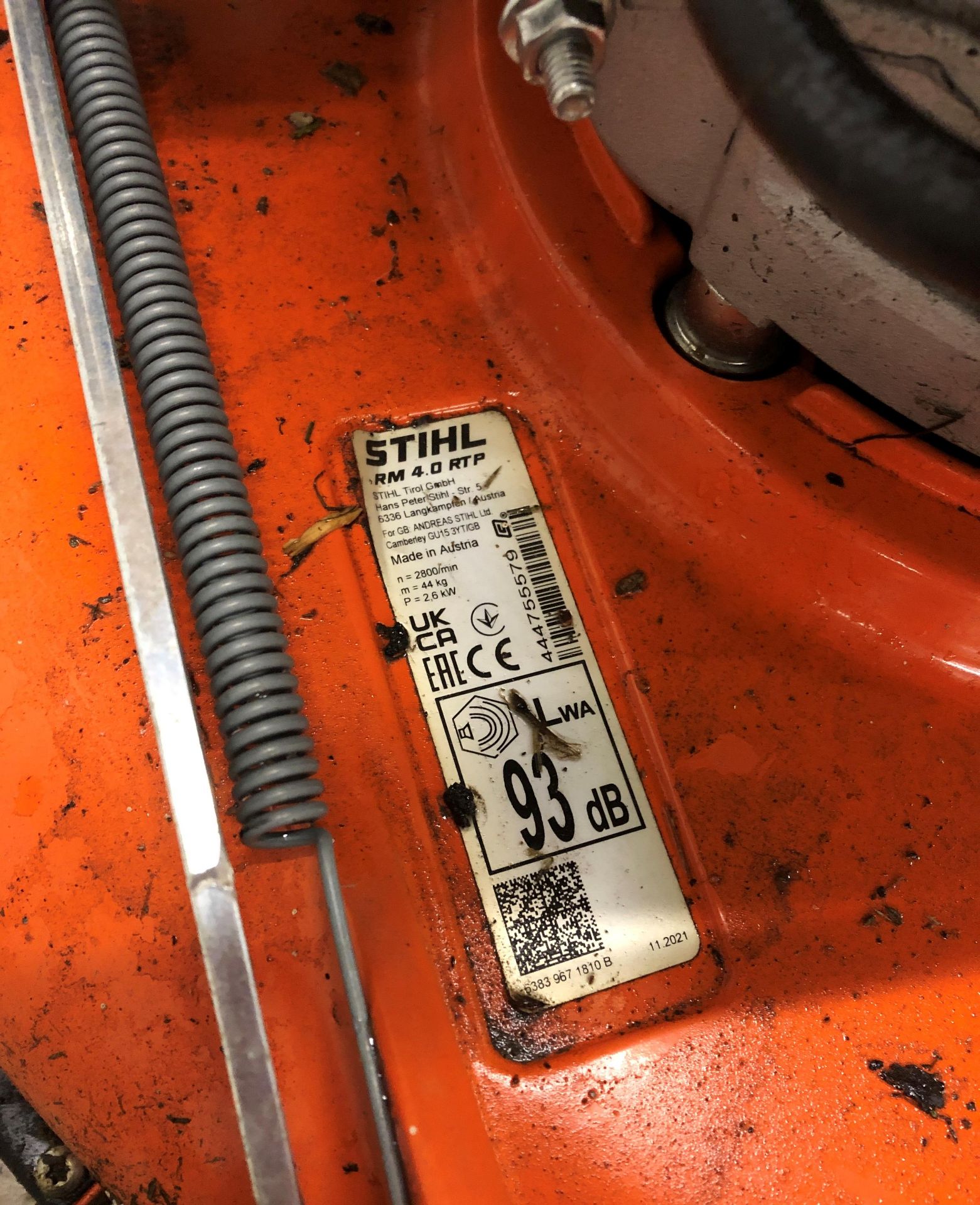 A Stihl petrol lawnmower model RM4RTP, blade cut approximately 20 inch ...