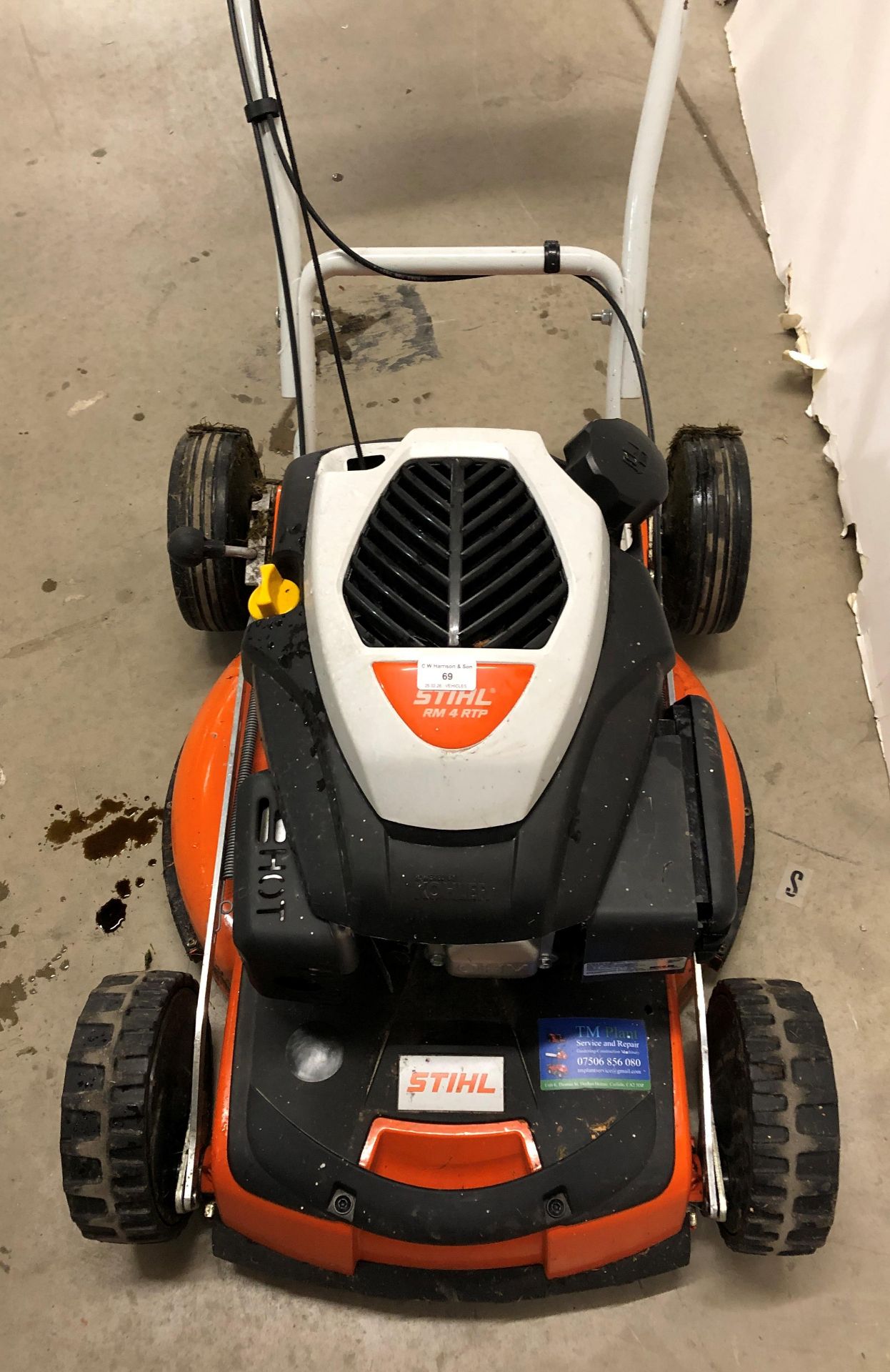 A Stihl petrol lawnmower model RM4RTP, blade cut approximately 20 inch ...