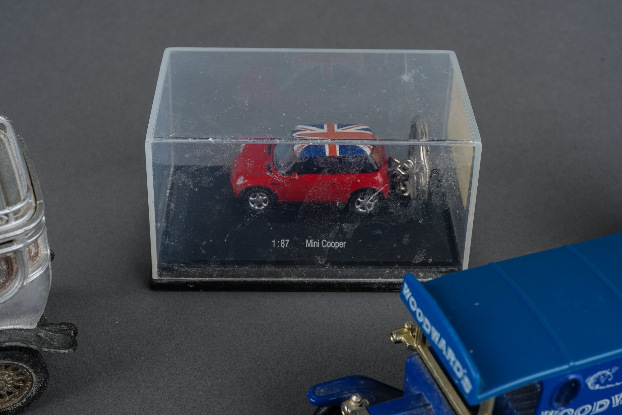 Assorted lot to inclue playworn cars: Dinky Maserati racing car, Corgi ...