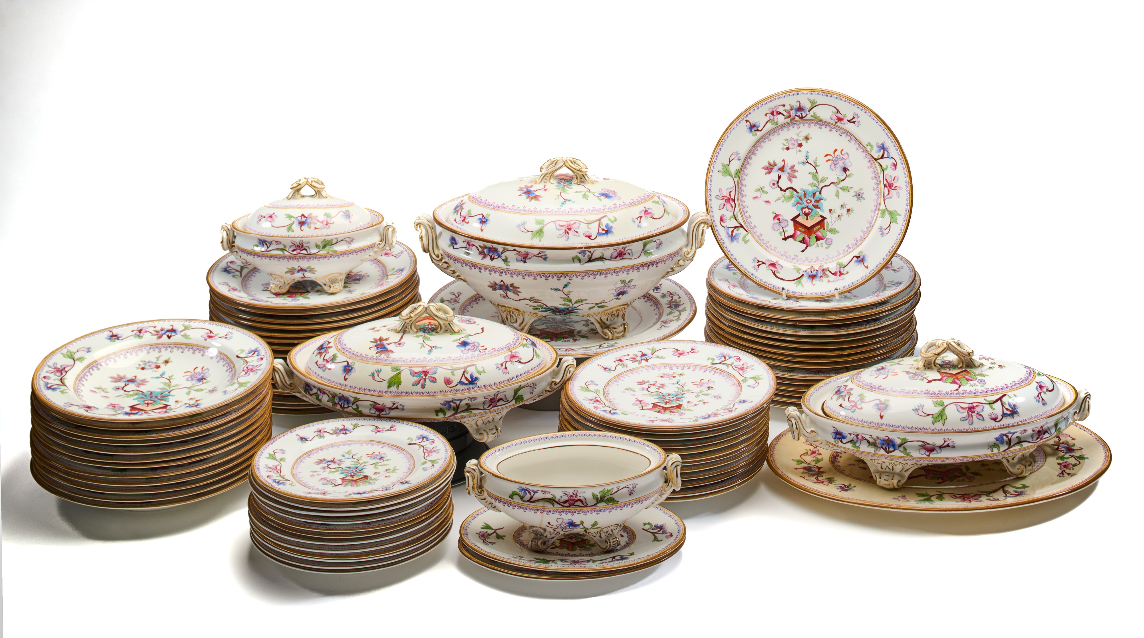 A ROYAL WORCESTER BONE CHINA PART DINNER SERVICE, 1876 AND CIRCA ...