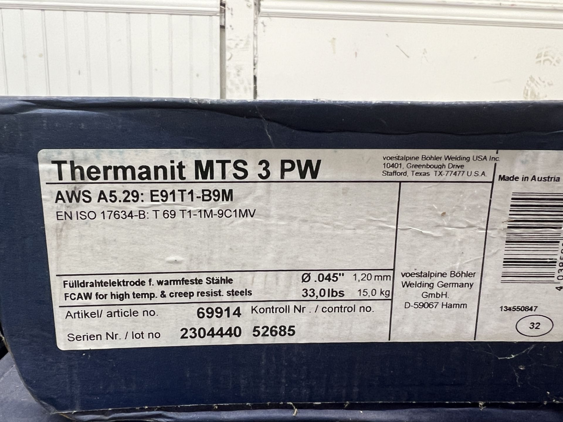 Skid Lot Of Thermanit MTS 3 PW 0.45 Welding Wire. See pictures. 23 ...