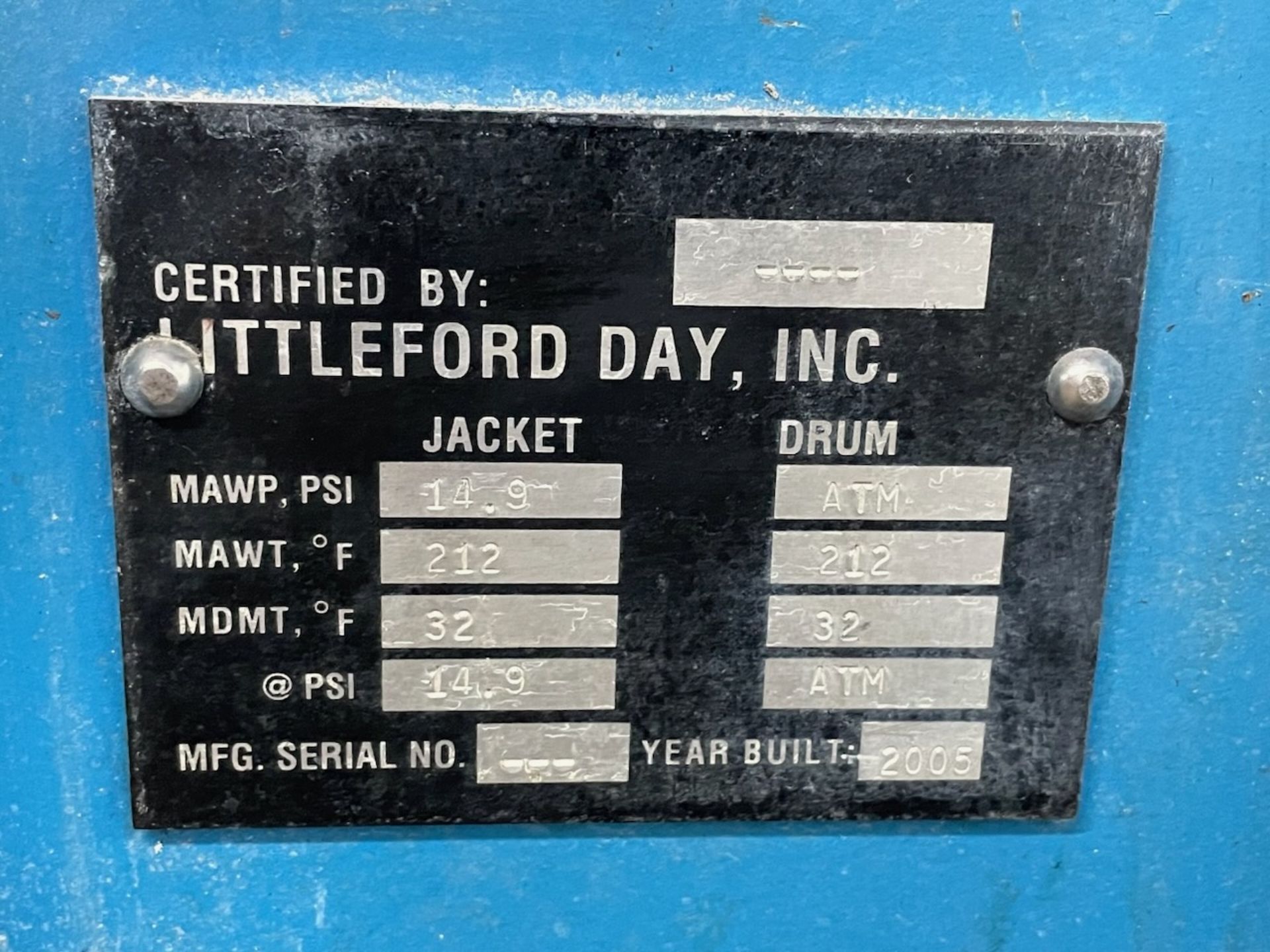 Littleford Lodige mixer• Model FKM 1200E• Stainless steel construction ...