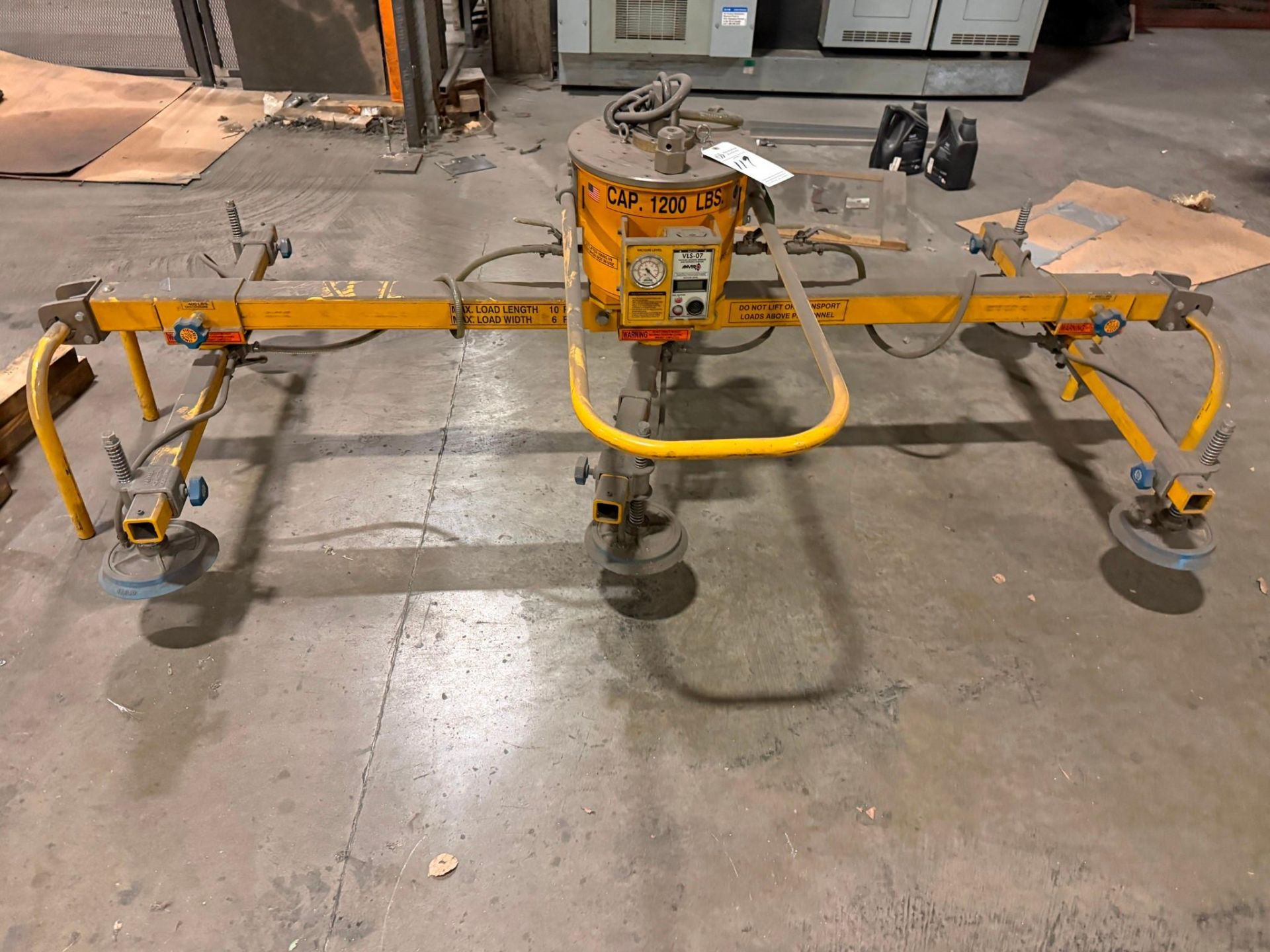 ANVER U125-6, 1200LB, 6 PAD VACUUM LIFTER WITH VLS-07 VACUUM LEAK ...