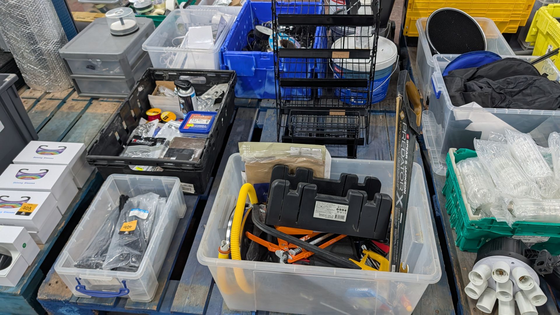 The contents of a Pallet of Assorted Hardware Consumables, Tools ...