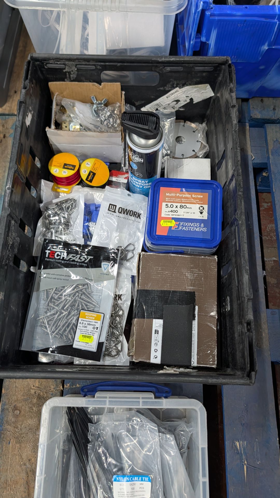 The contents of a Pallet of Assorted Hardware Consumables, Tools ...
