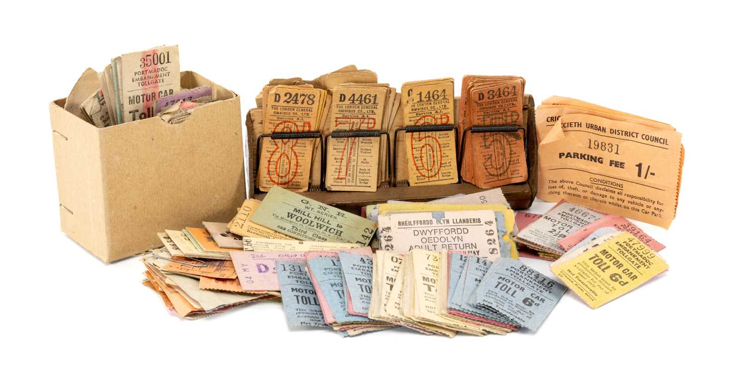 COLLECTION OF VINTAGE BUS, RAILWAY & TOLL GATE TICKETS, 1950s and later ...