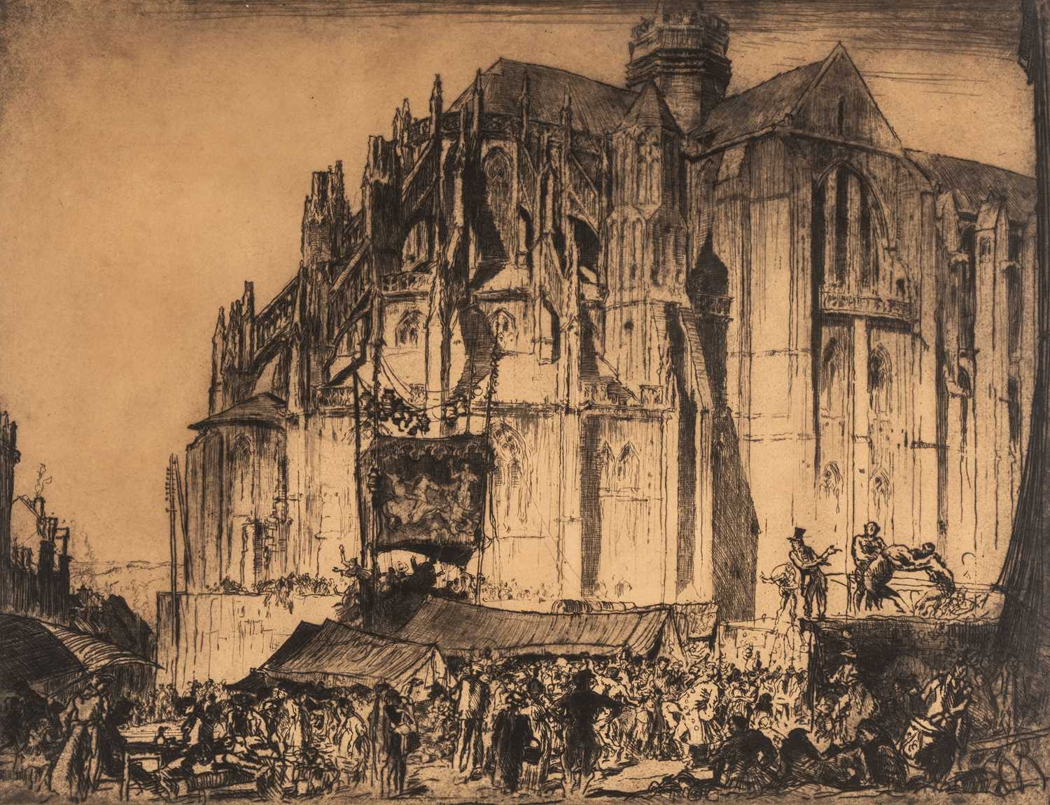 SIR FRANK BRANGWYN RA (Welsh 1867-1956) etching - entitled verso ...