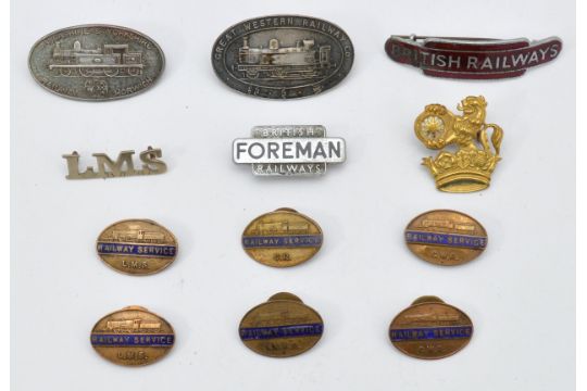 Twelve railway cap and lapel badges, to include, British Railways ...