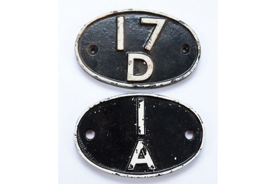 Two replica cast iron oval shed plates- 1A Willesden (London) and 17D ...