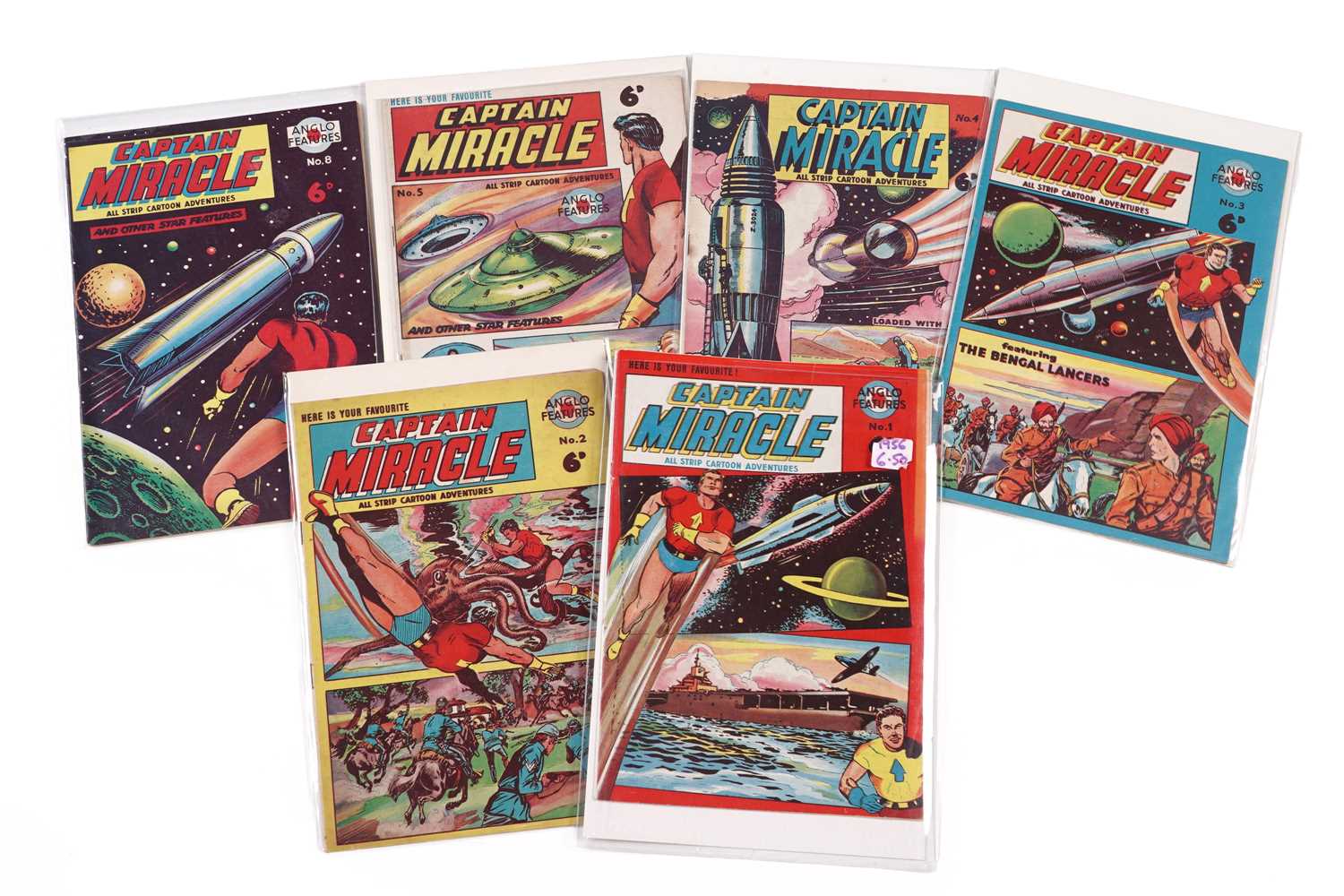 Captain Miracle: All Strip Cartoon Adventures No’s. 1, 2, 3, 4, 5 and 8.