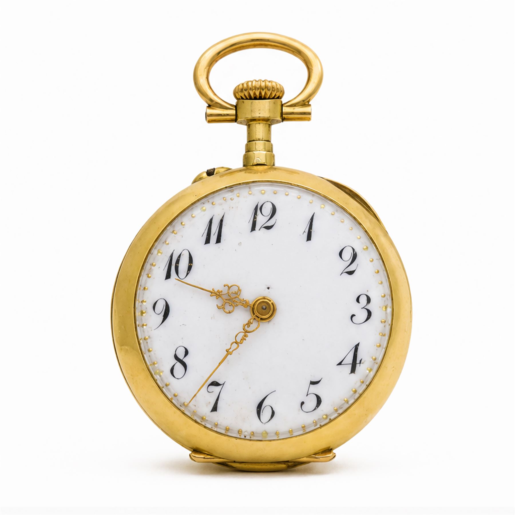 French 19th / early 20th century 18ct gold ladies cylinder fob watch ...