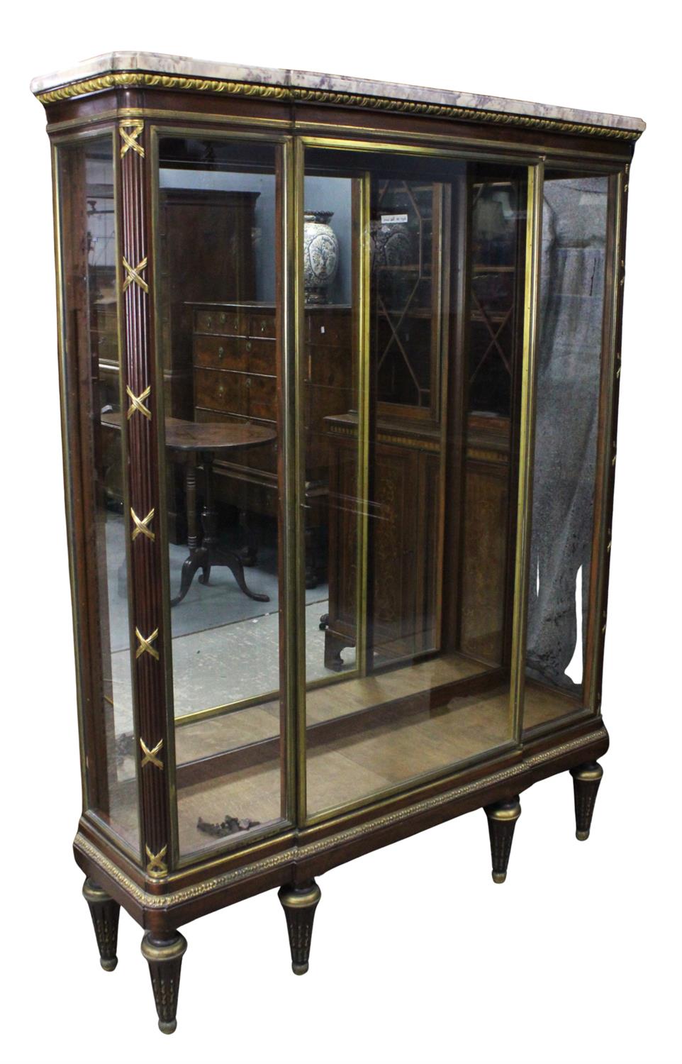 A French Louis XVI style mahogany display cabinet, late 19th century ...