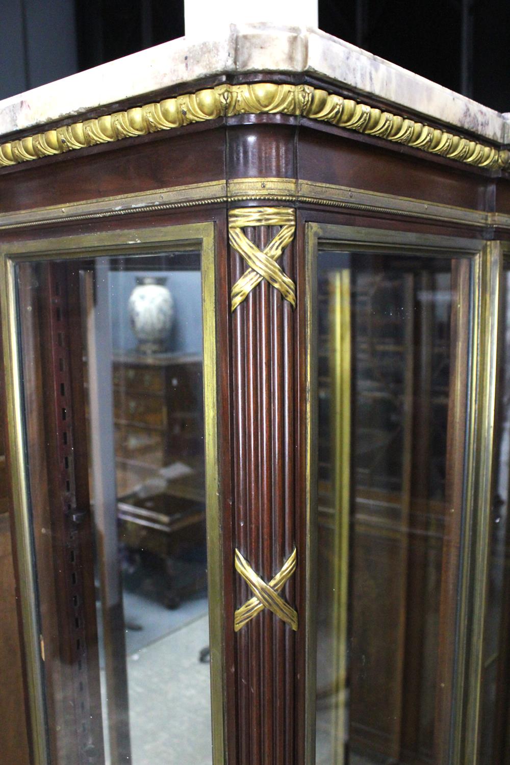 A French Louis XVI style mahogany display cabinet, late 19th century ...