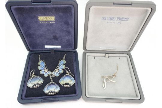 A silver Pat Cheney brooch, together with a 'Pat Cheney' for Ortak ...