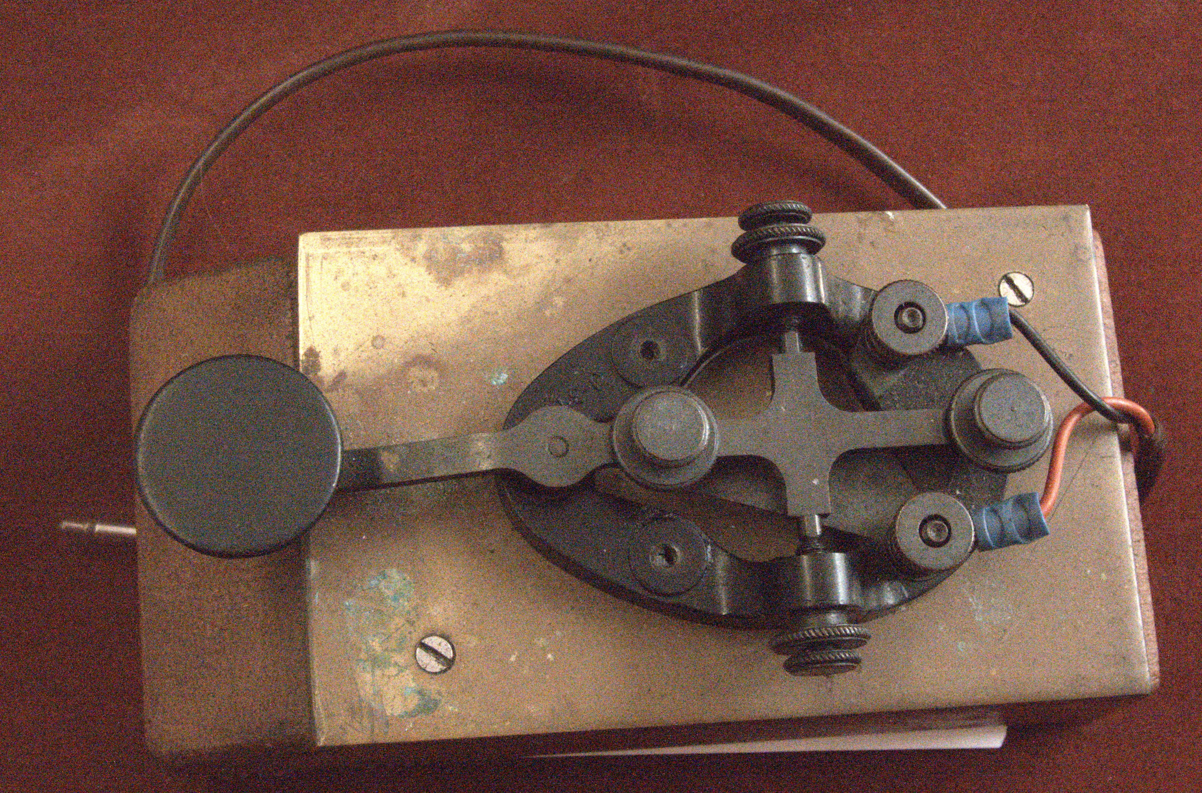 Telegraph Key - Winslow J-37 Speed-X Straight Key, mounted on brass ...