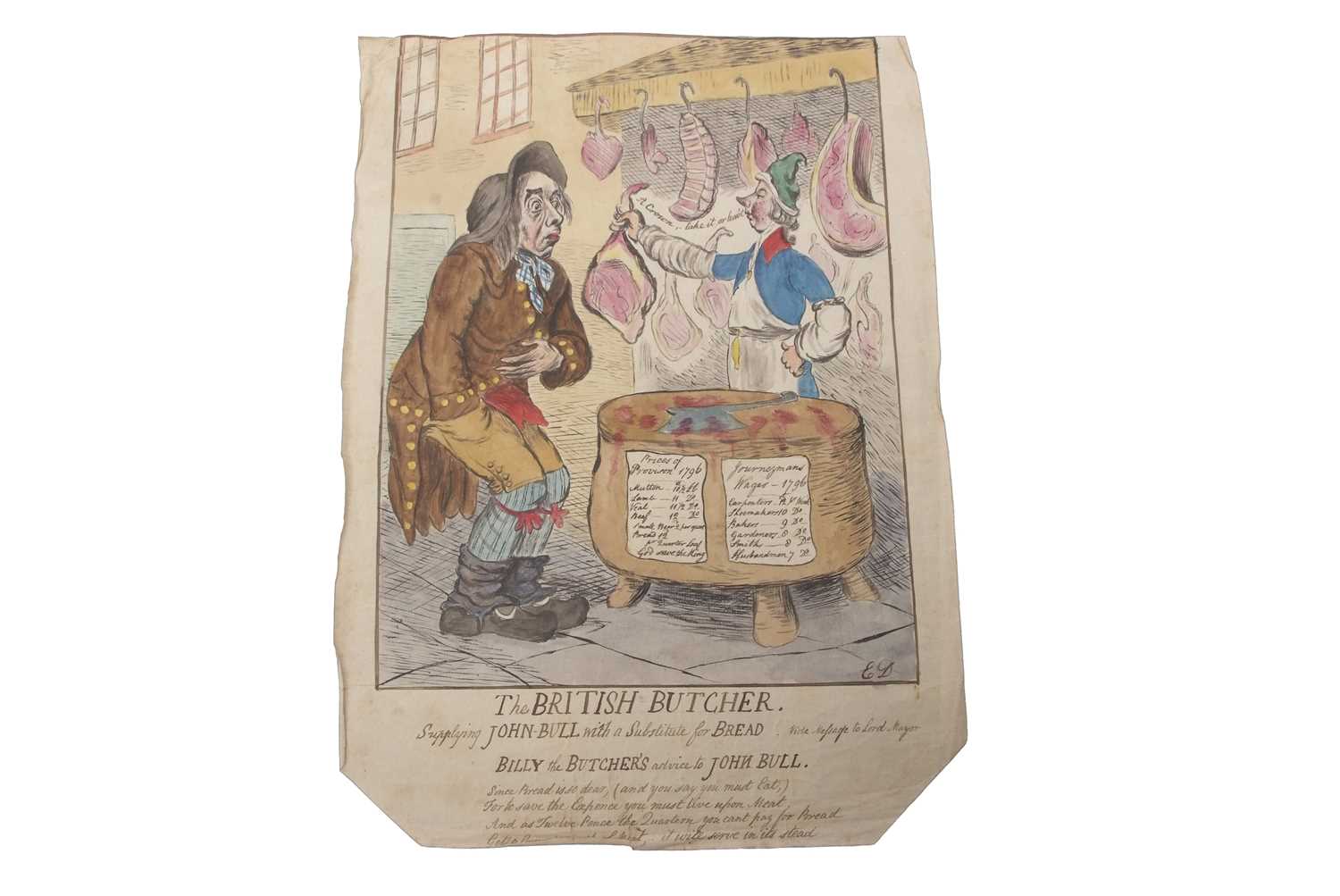 Circle of James Gillray (1756-1815), 'The British Butcher Supplying ...