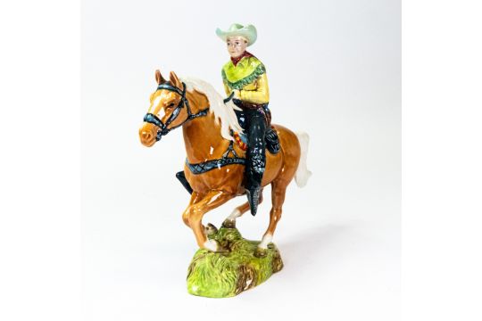 Beswick Cowboy mounted on a galloping Palomino horse, model no.1377, H ...