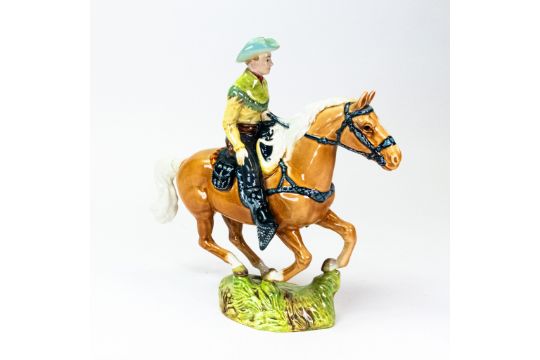 Beswick Cowboy mounted on a galloping Palomino horse, model no.1377, H ...