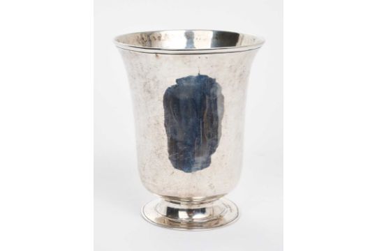 Georgian Provincial silver beaker of inverted bell form, with engraved ...