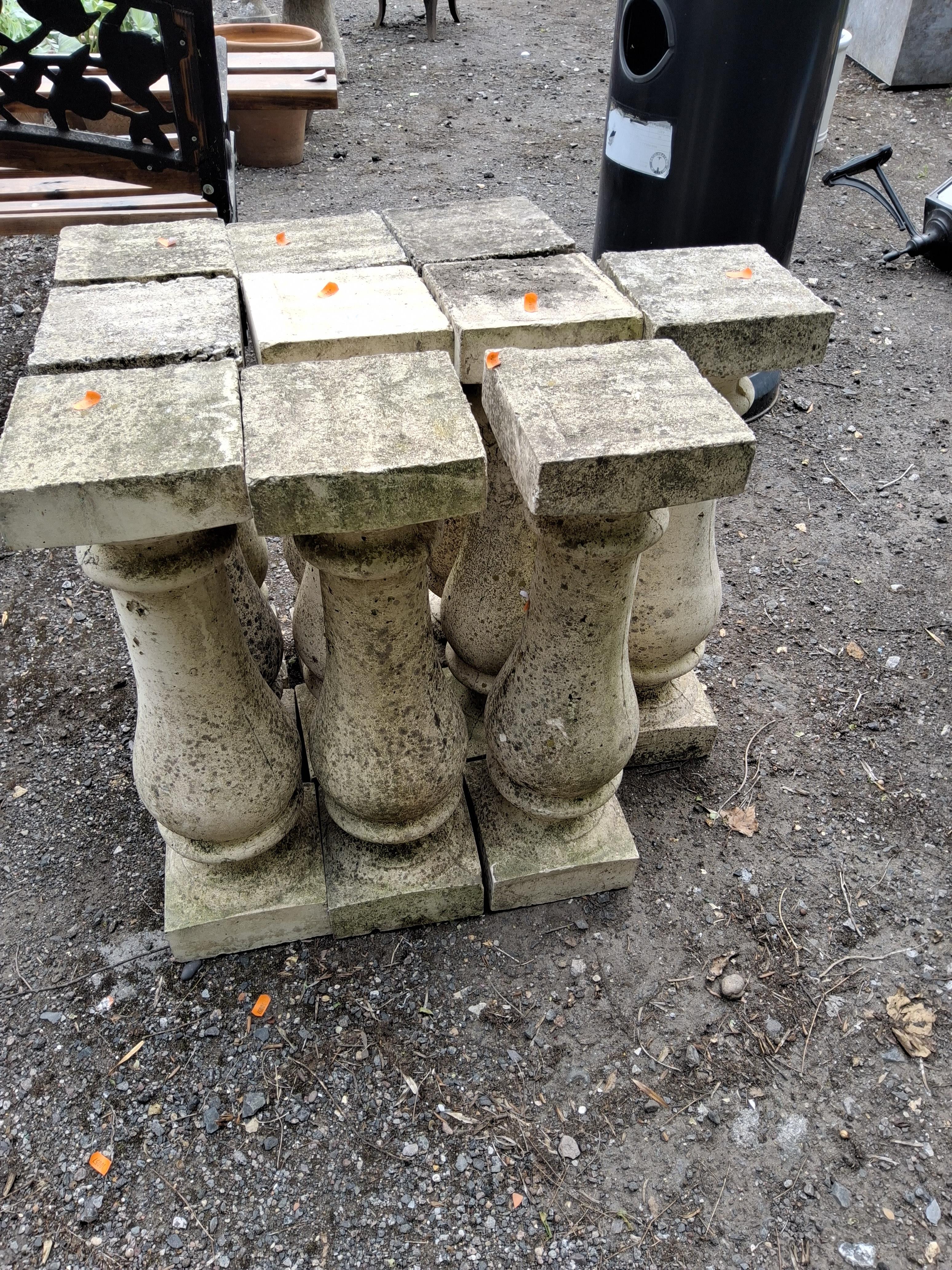 TEN CONCRETE GARDEN WALL BANISTERS with balustered detail Dimensions ...