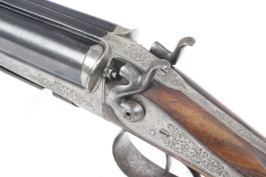 S2) 16 bore Double Hammer by Daintith, 28 ins barrels, the rib ...