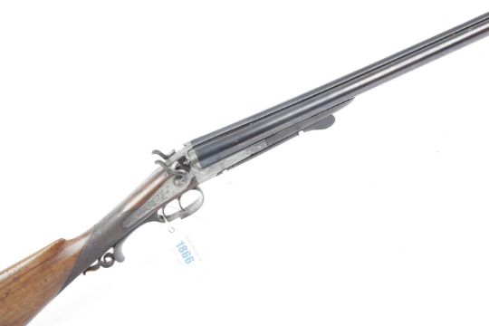 S2) 16 bore Double Hammer by Daintith, 28 ins barrels, the rib ...