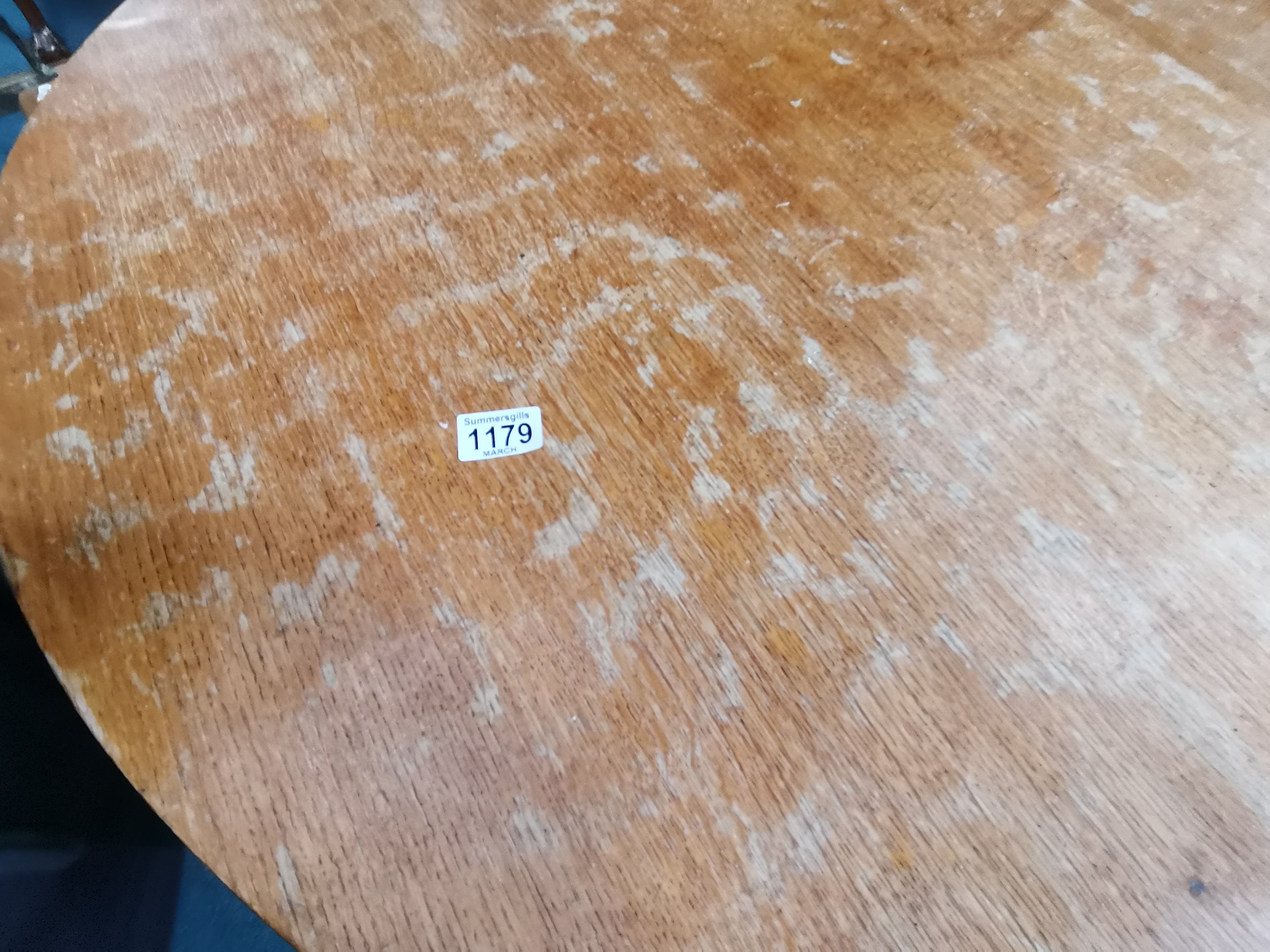 A Yorkshire oak probably Slaters of Crayke circular coffee table 1m ...