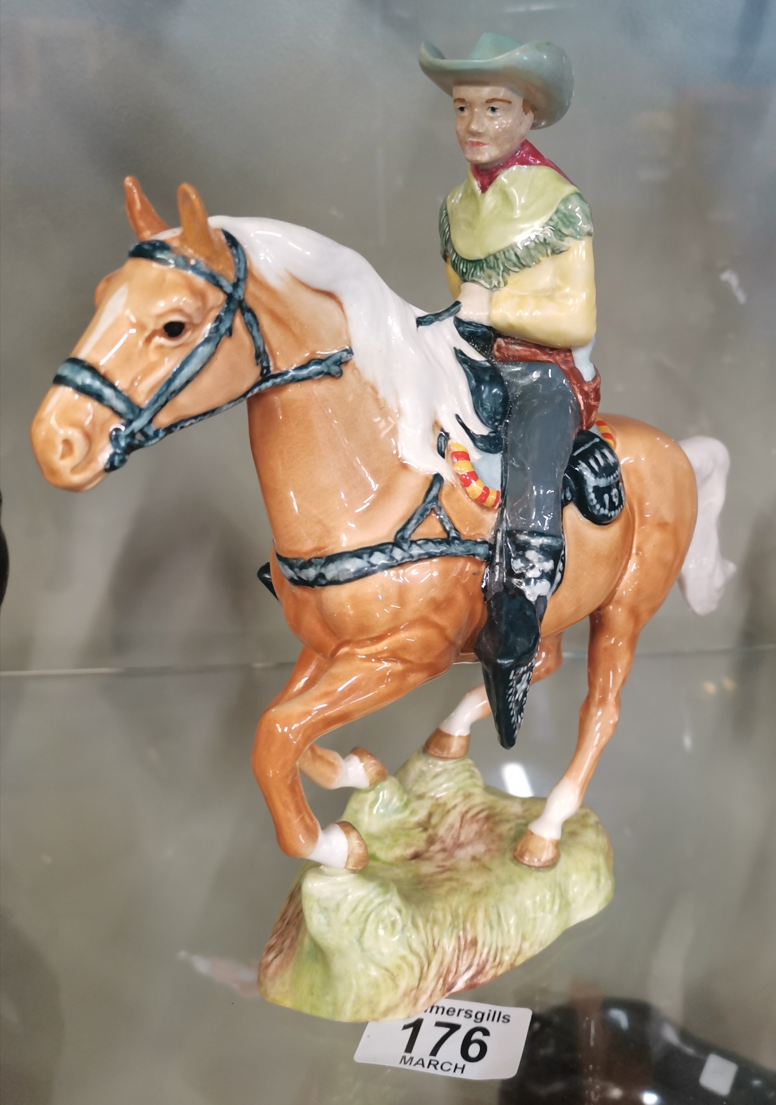 Beswick Canadian Mounted Cowboy on galloping Palomino model 1377 Height ...