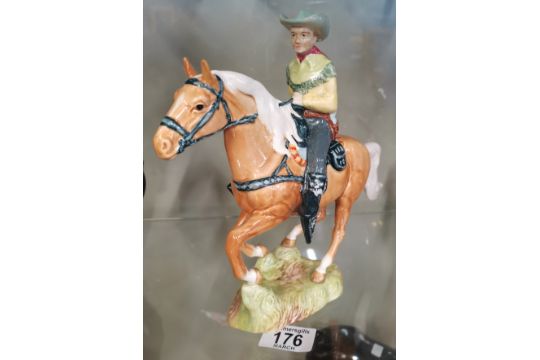 Beswick Canadian Mounted Cowboy on galloping Palomino model 1377 Height ...