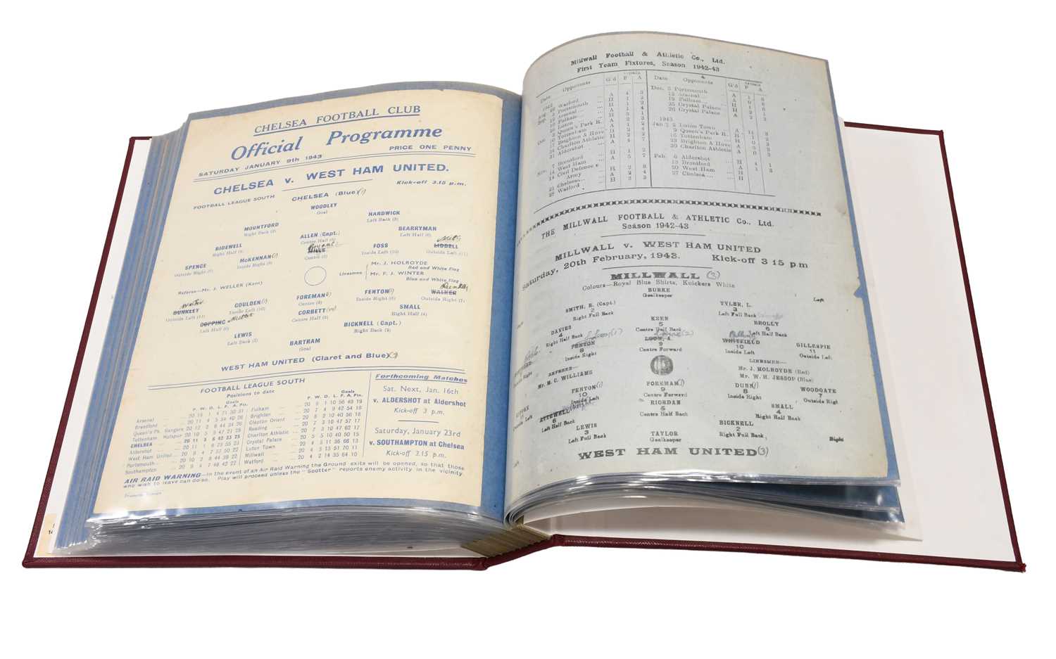 West Ham United Football Programmes 1940-1945 earliest 8th April 1940 ...