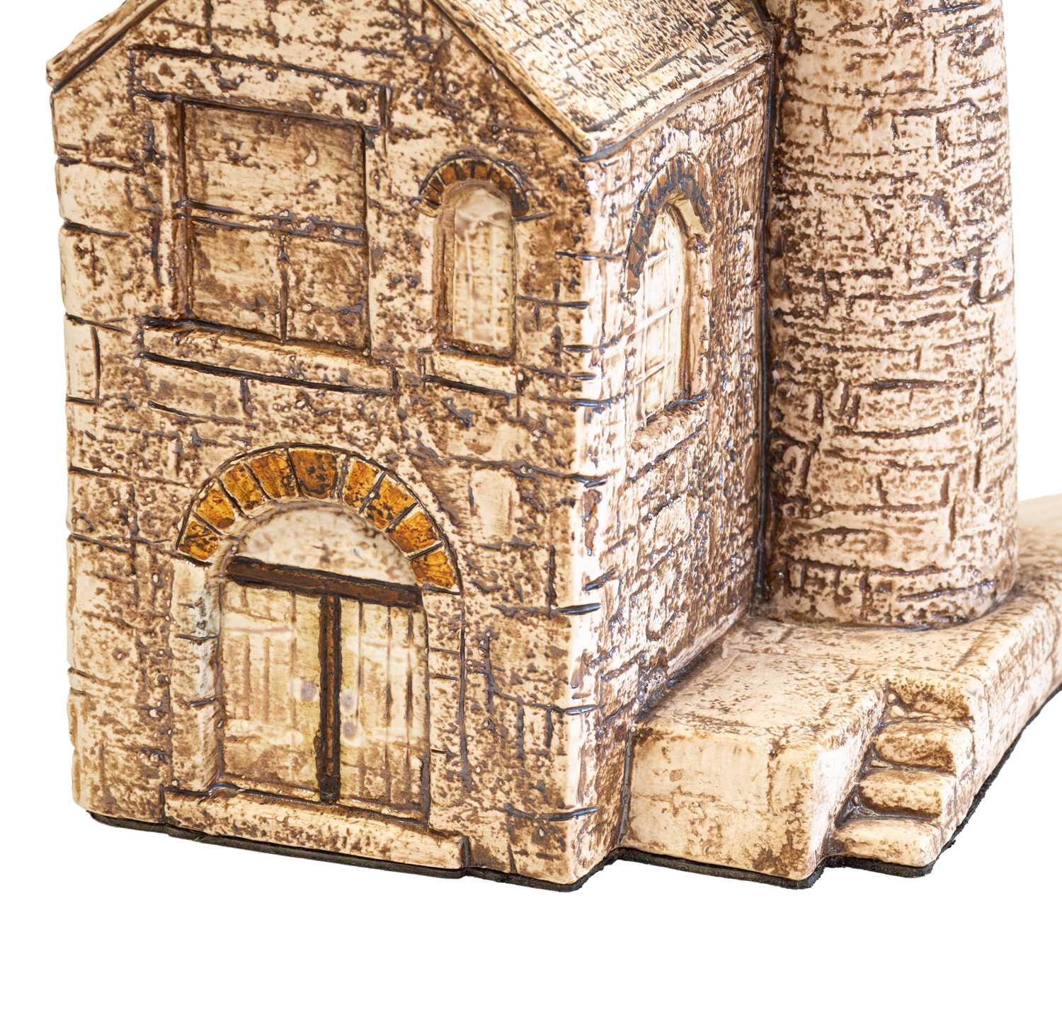A Troika Pottery Tin Mine Engine House Lamp Base, decorated by Alison ...