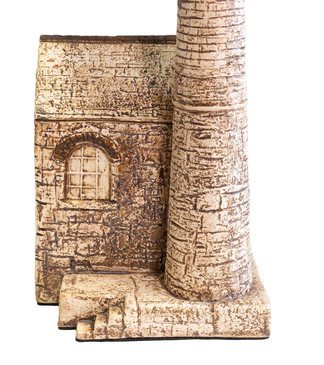 A Troika Pottery Tin Mine Engine House Lamp Base, decorated by Alison ...