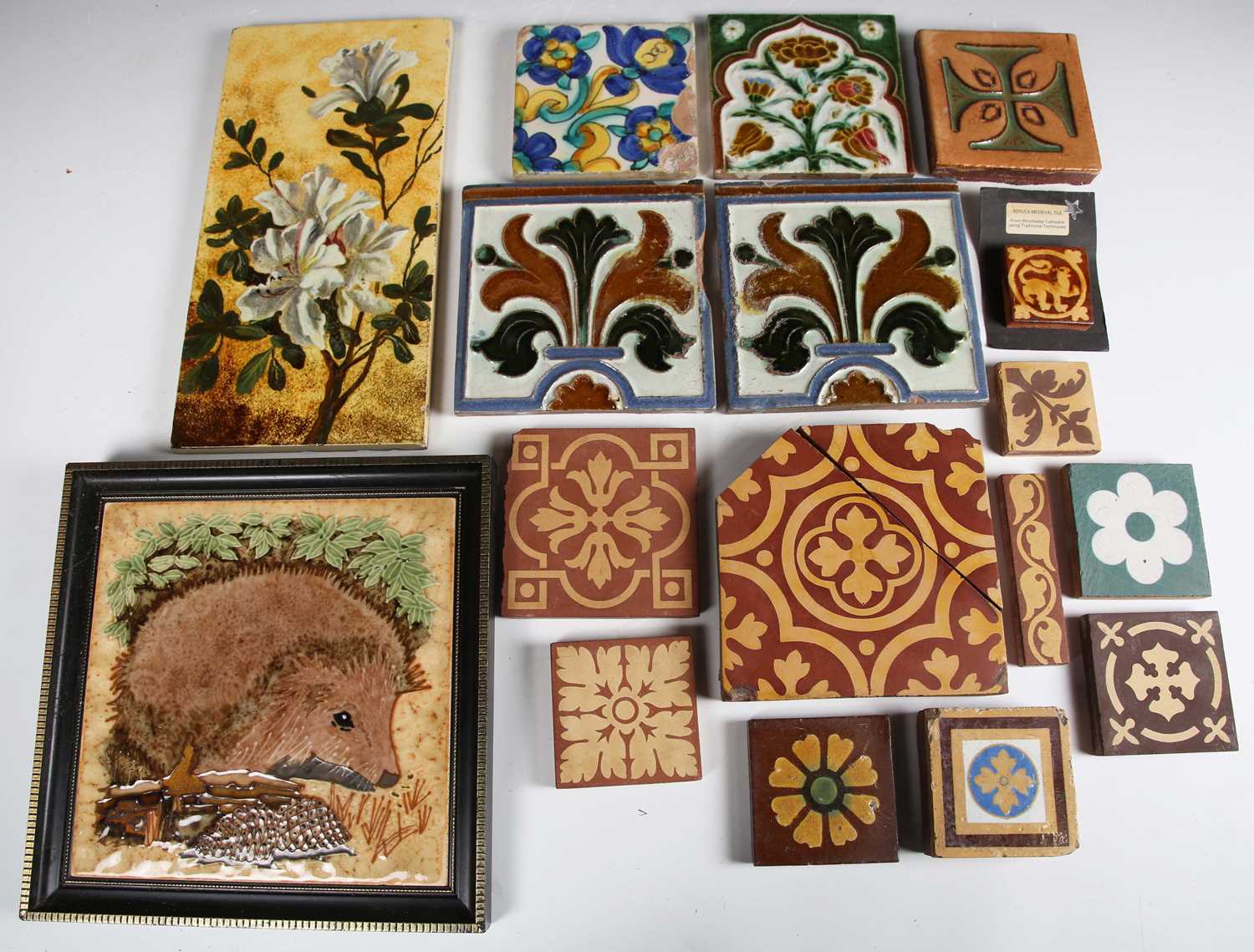 A Maw & Co. Floreat Salopia rectangular tile, circa 1885, painted in ...