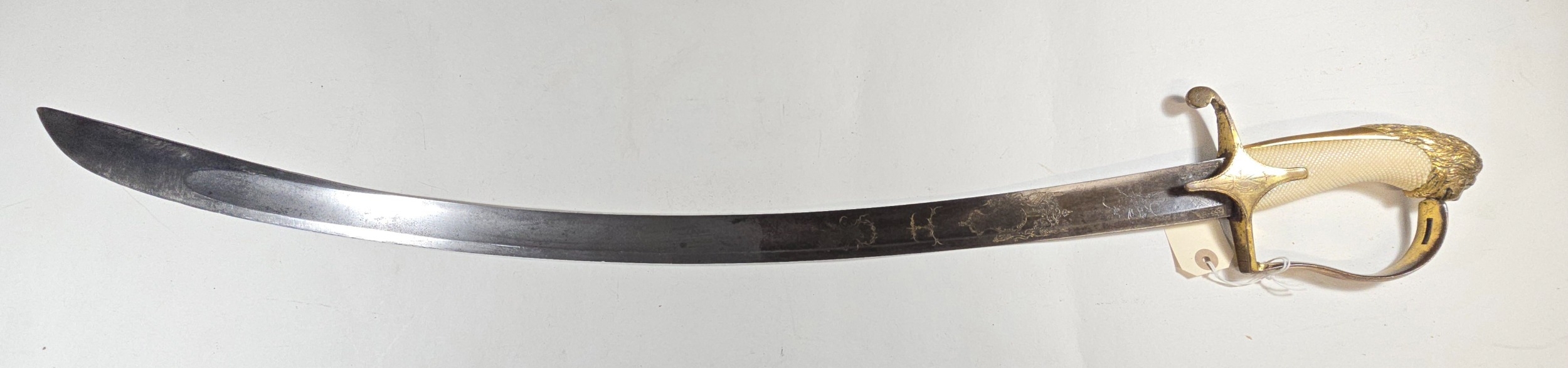 A Georgian Cavalry Officers Sword circa 1800, blade 32 1/2" etched with ...