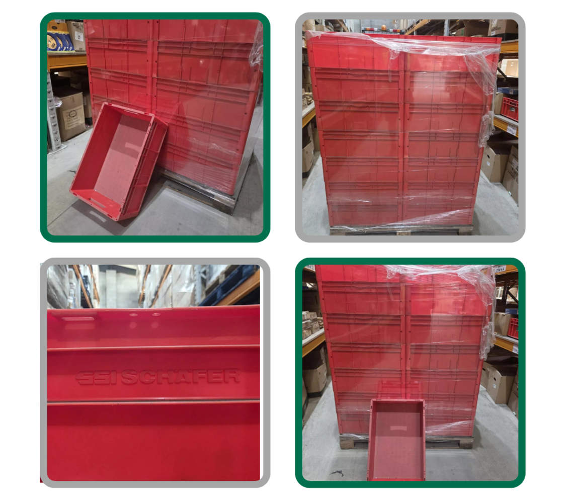 Supreme Auctions | 26 Pallets of Schafer Stackable Tote Trays ...